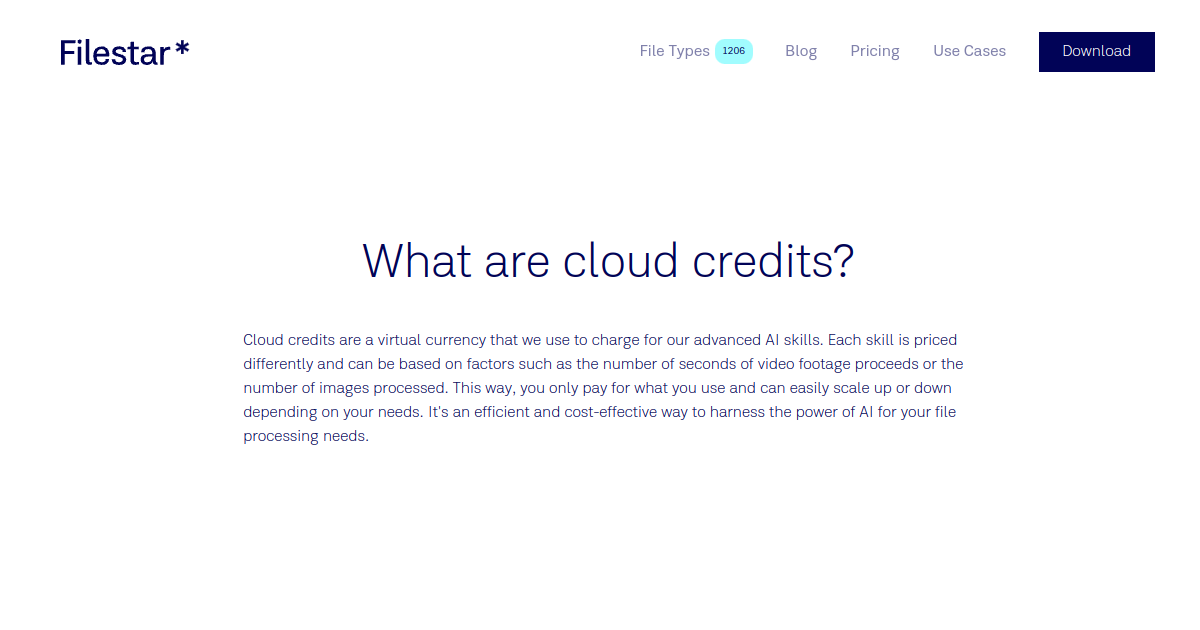 Filestar* | What are cloud credits?