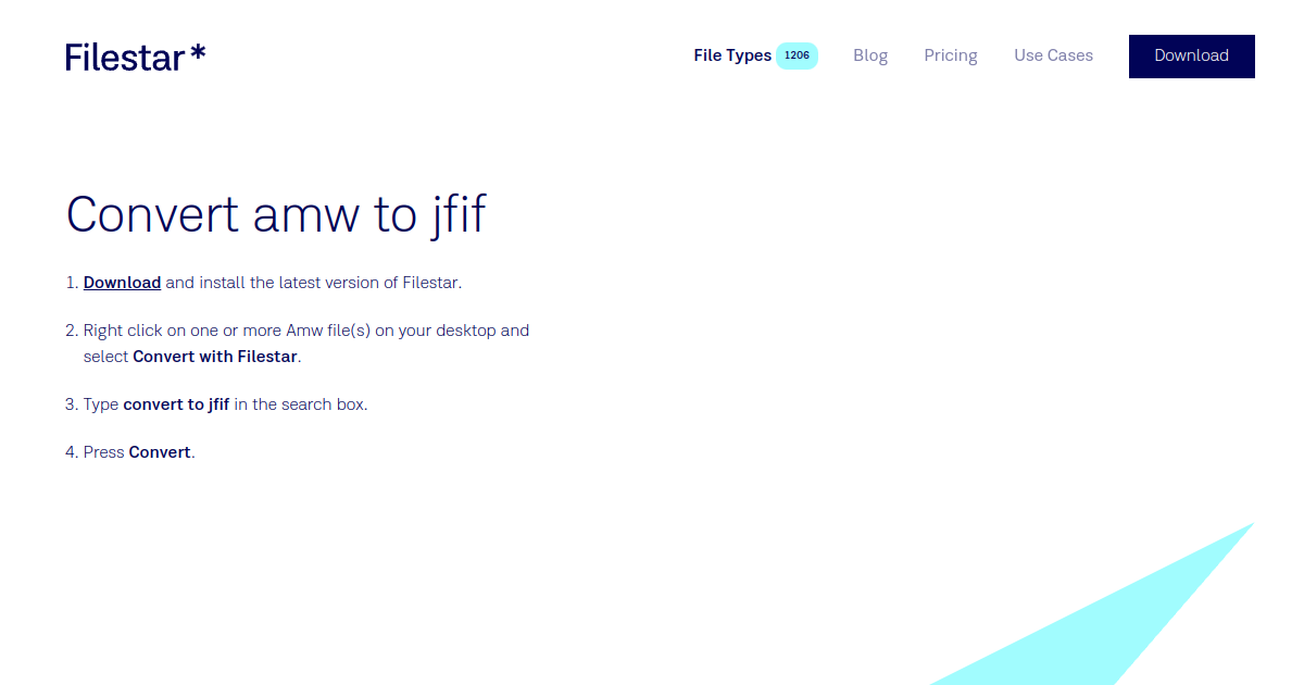 Filestar* | Convert amw to jfif