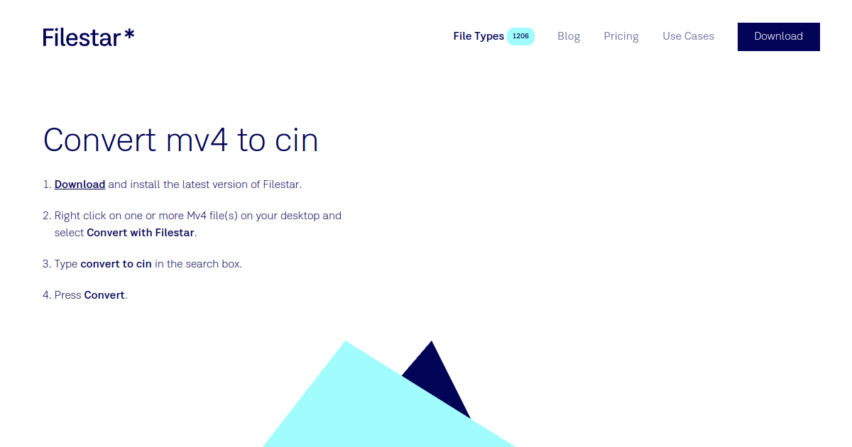 Filestar* | Convert mv4 to cin