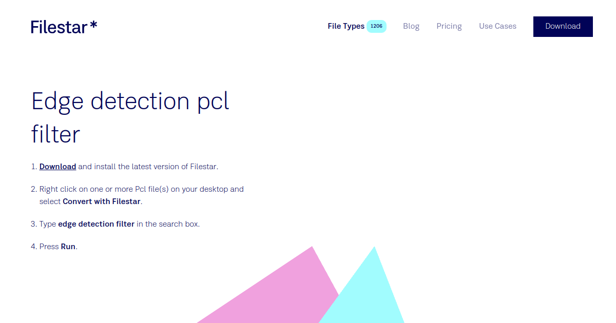 Filestar* | Edge detection pcl filter