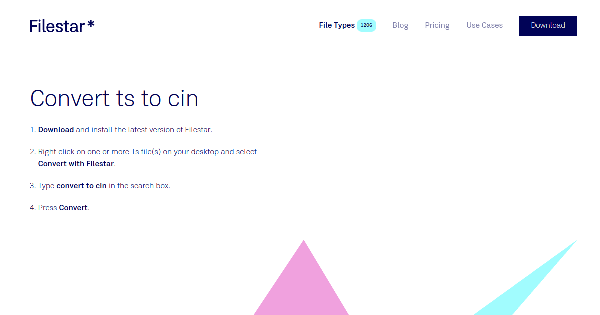 Filestar* | Convert ts to cin