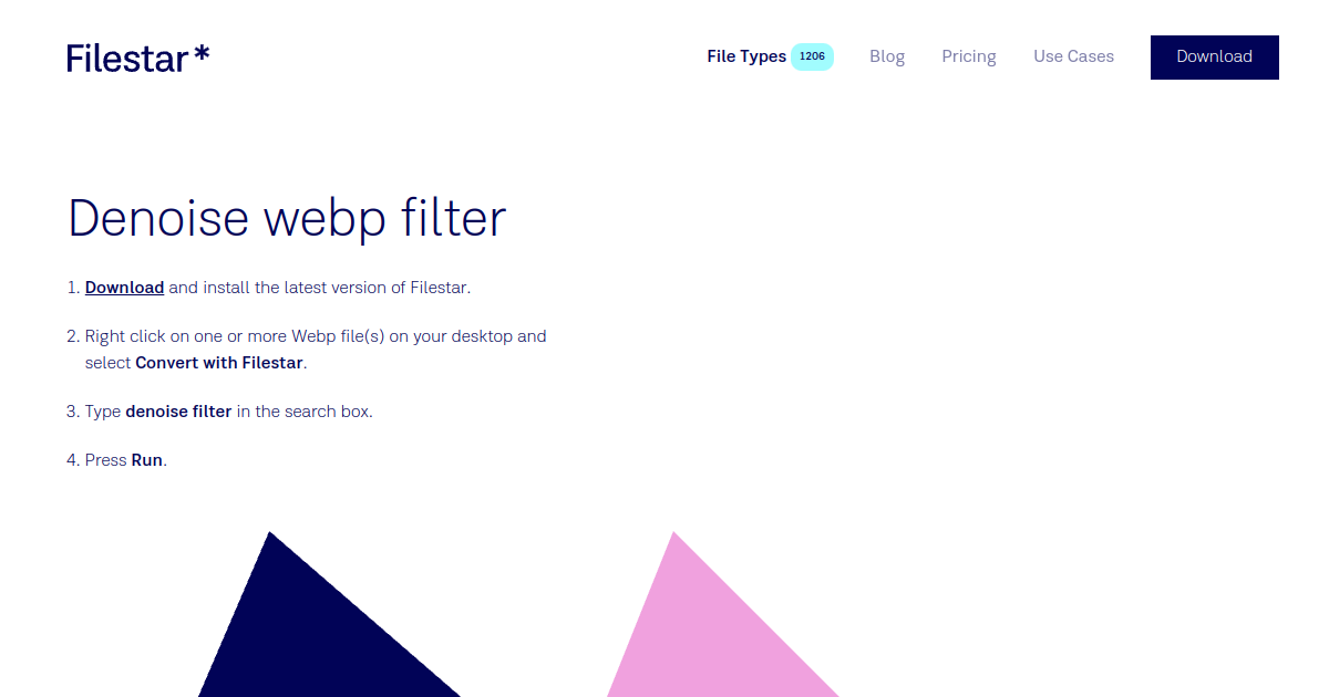 Filestar* | Denoise webp filter