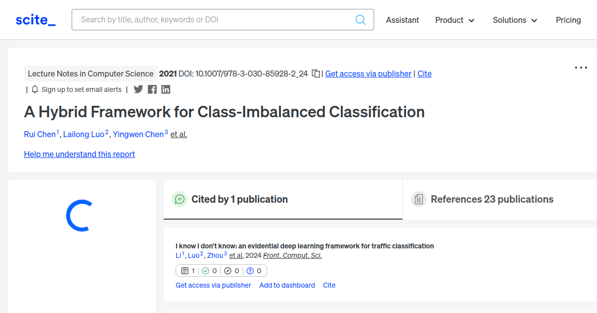 A Hybrid Framework for Class-Imbalanced Classification A Hybrid Framework for Class-Imbalanced Classification