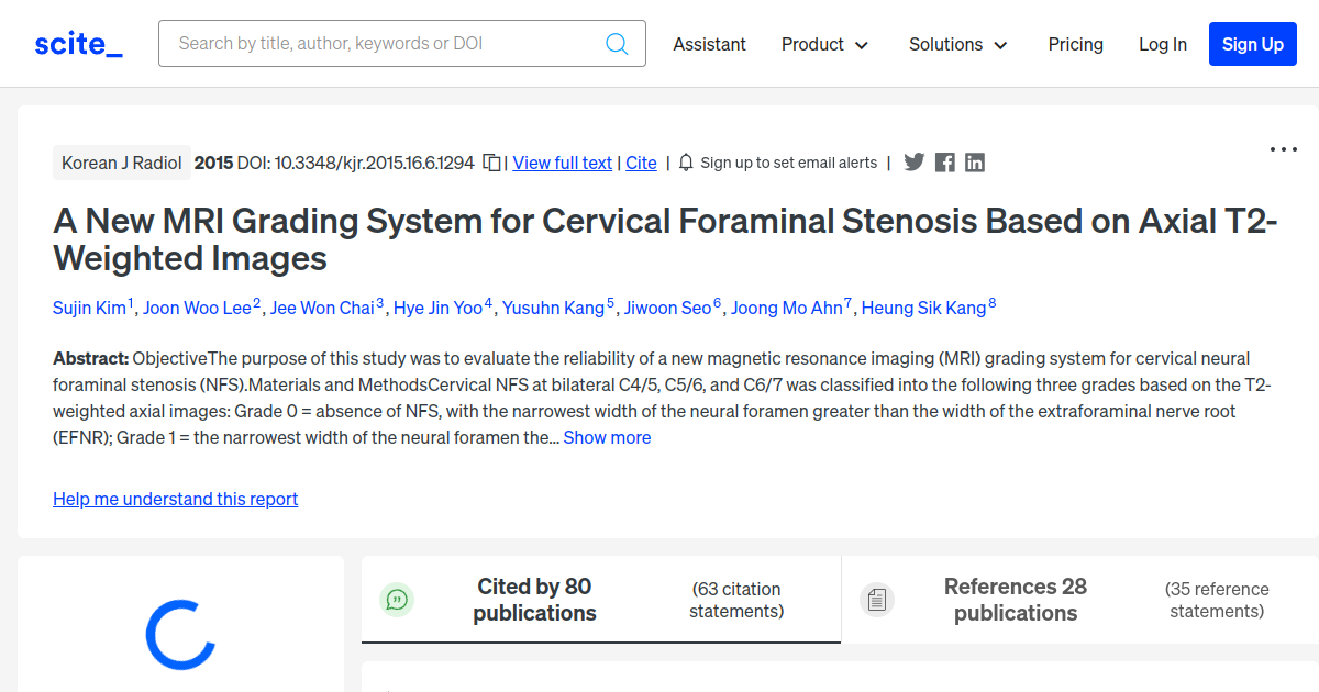 A New Mri Grading System For Cervical Foraminal Stenosis Based On Axial