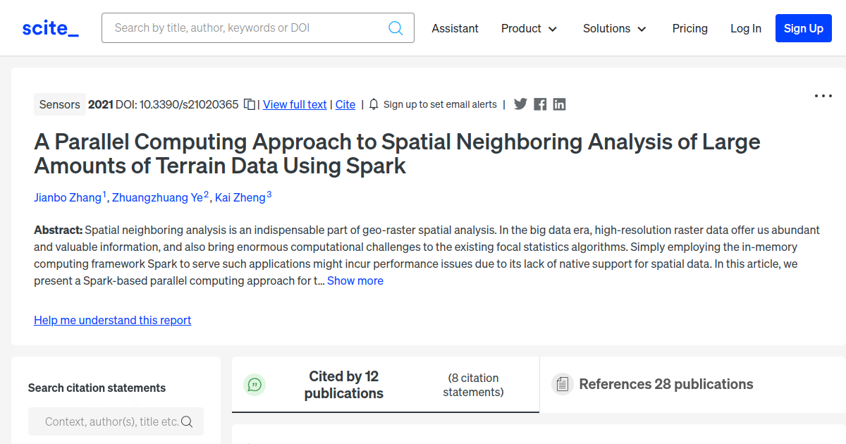 A Parallel Computing Approach To Spatial Neighboring Analysis Of Large