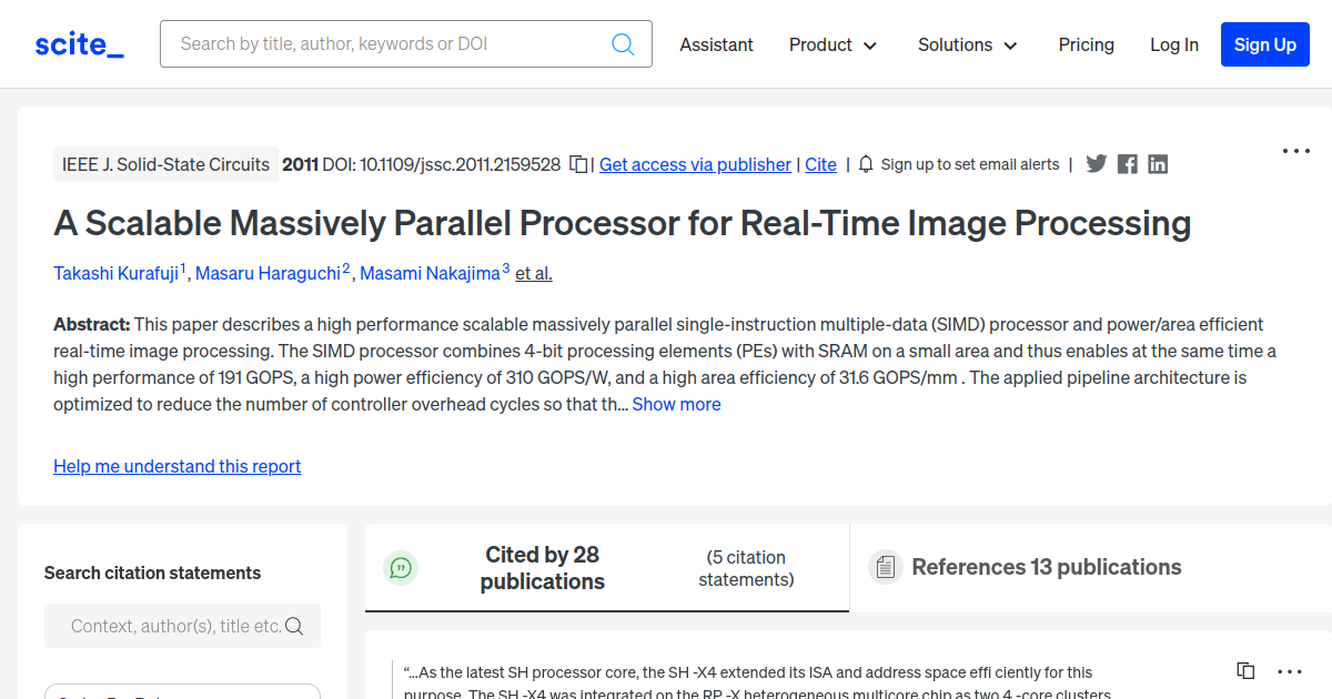 A Scalable Massively Parallel Processor for Real-Time Image Processing A Scalable Massively Parallel Processor for Real-Time Image Processing