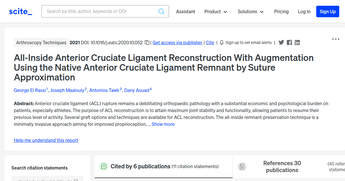 All-Inside Anterior Cruciate Ligament Reconstruction With Augmentation ... All-Inside Anterior Cruciate Ligament Reconstruction With Augmentation ...