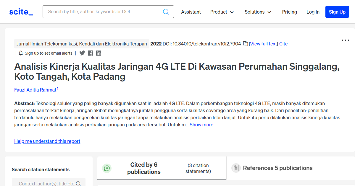 Analisis Kinerja Kualitas Jaringan 4G LTE Di Kawasan Perumahan ... Analisis Kinerja Kualitas Jaringan 4G LTE Di Kawasan Perumahan ...