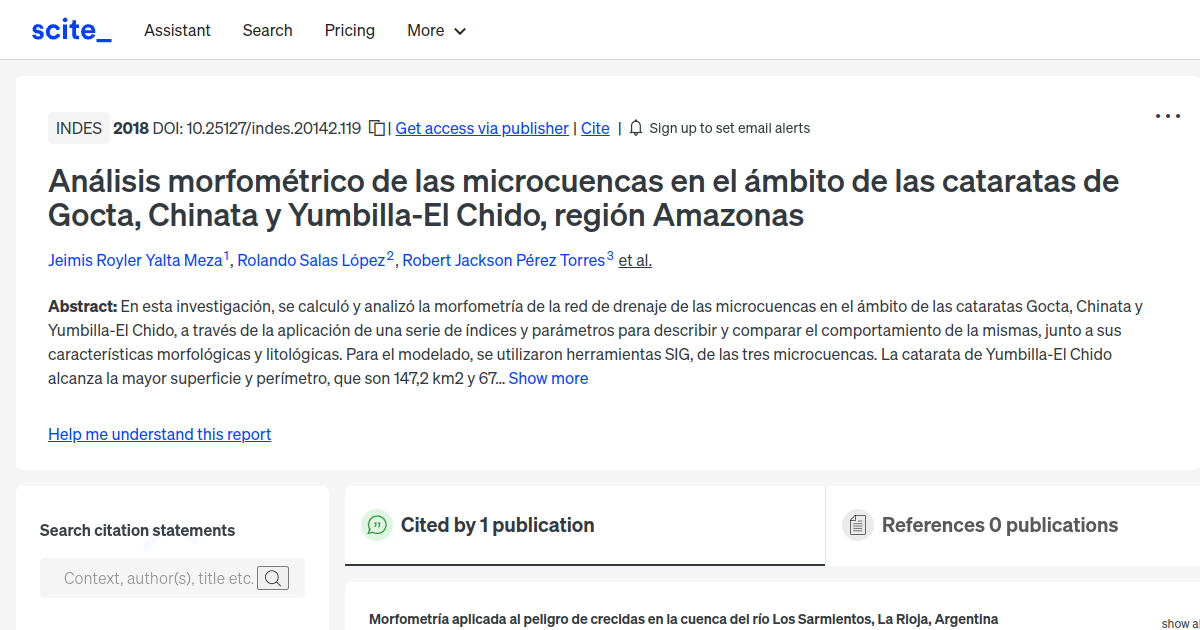 Análisis morfométrico de las microcuencas en el ámbito de las cataratas de Gocta, Chinata y ...