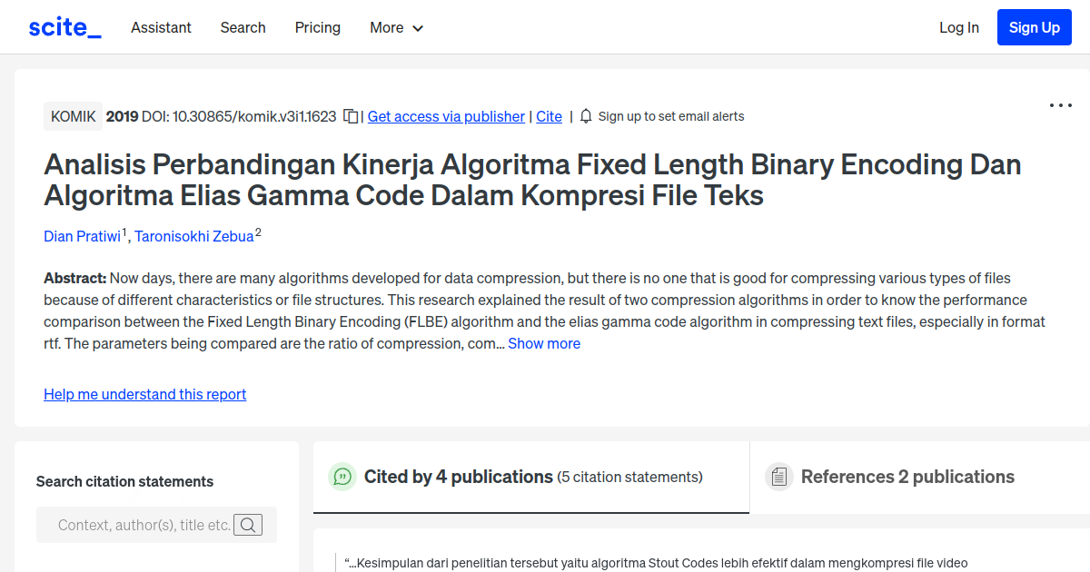 Analisis Perbandingan Kinerja Algoritma Fixed Length Binary Encoding Dan Algoritma Elias Gamma ...