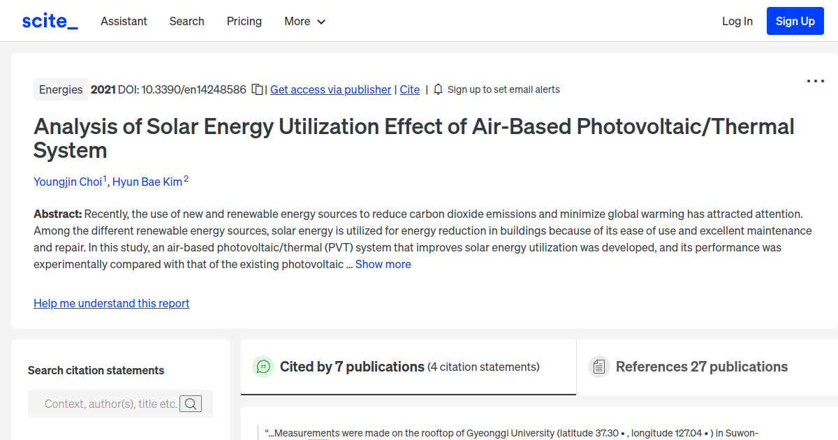 Analysis of Solar Energy Utilization Effect of Air-Based Photovoltaic ...