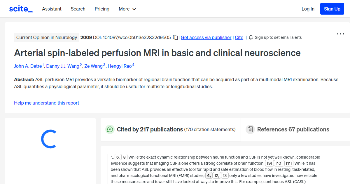 Arterial spin-labeled perfusion MRI in basic and clinical neuroscience