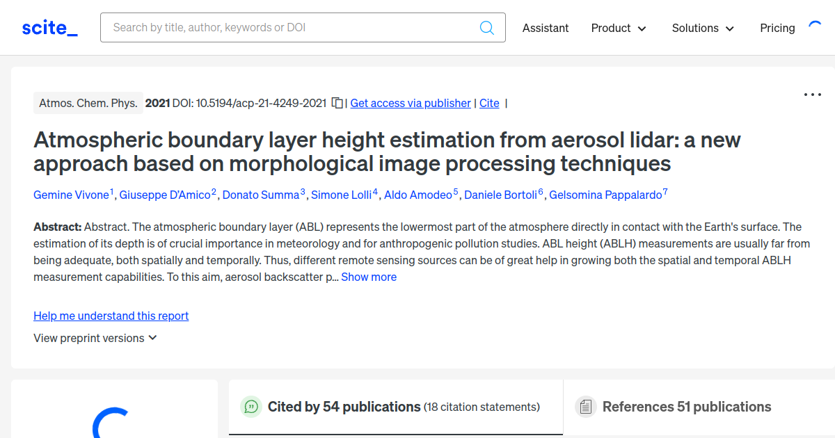 Atmospheric Boundary Layer Height Estimation From Aerosol Lidar A New Approach Based On
