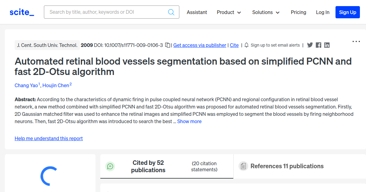 Automated retinal blood vessels segmentation based on simplified PCNN ... Automated retinal blood vessels segmentation based on simplified PCNN ...