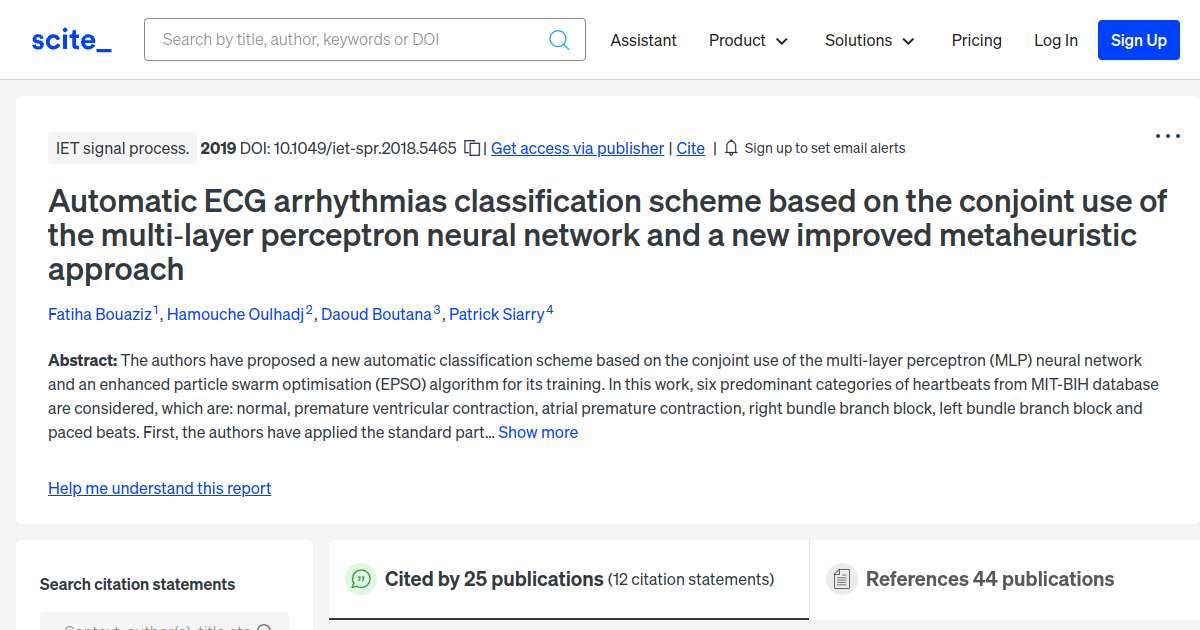 Automatic Ecg Arrhythmias Classification Scheme Based On The Conjoint