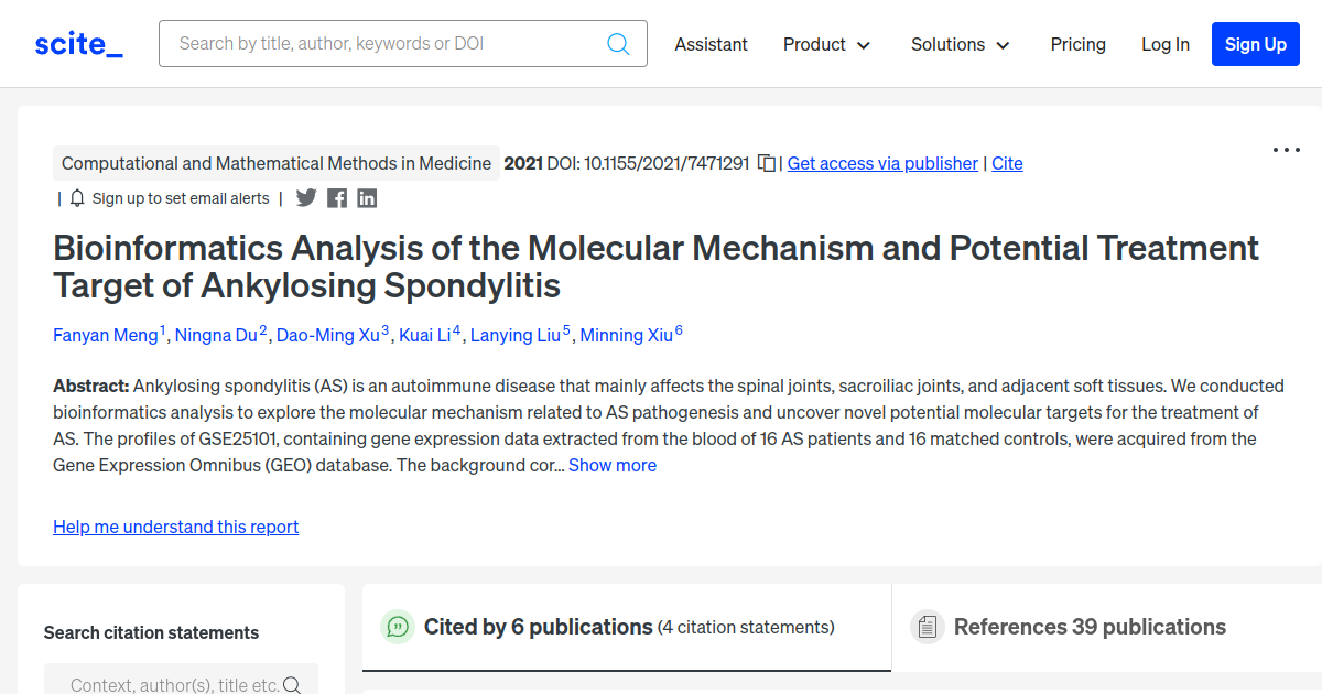 Bioinformatics Analysis of the Molecular Mechanism and Potential ... Bioinformatics Analysis of the Molecular Mechanism and Potential ...