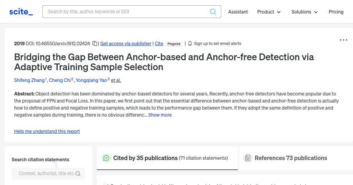 Bridging The Gap Between Anchor Based And Anchor Free Detection Via Adaptive Training Sample
