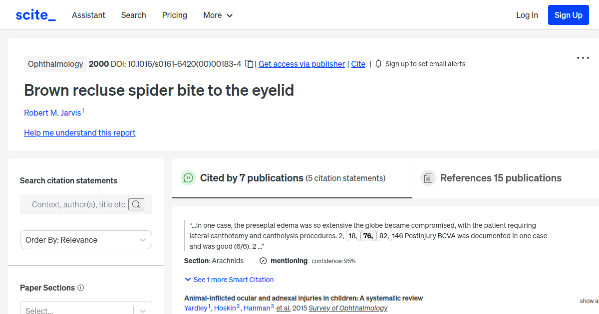 Brown recluse spider bite to the eyelid - [scite report]