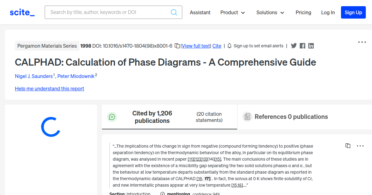 CALPHAD: Calculation of Phase Diagrams - A Comprehensive Guide - [scite ... CALPHAD: Calculation of Phase Diagrams - A Comprehensive Guide - [scite ...