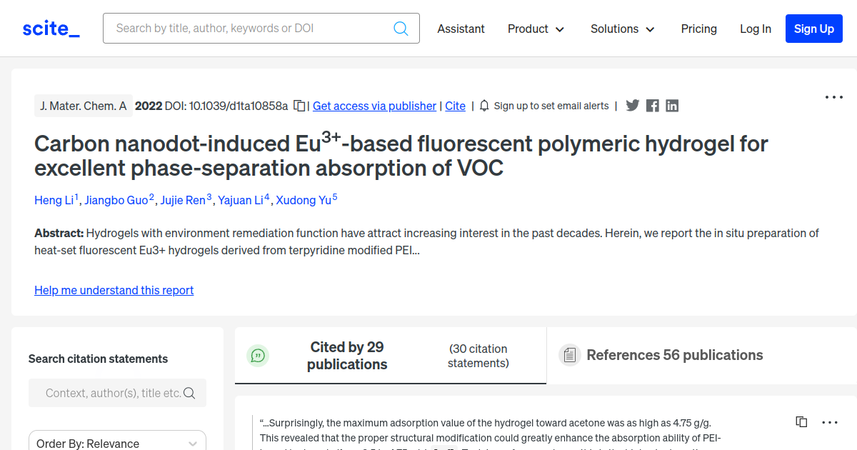 Carbon nanodot-induced Eu 3+ -based fluorescent polymeric hydrogel for ... Carbon nanodot-induced Eu 3+ -based fluorescent polymeric hydrogel for ...