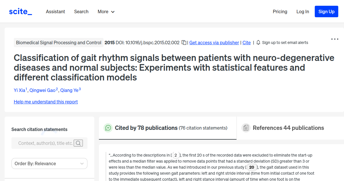 Classification Of Gait Rhythm Signals Between Patients With Neuro Degenerative Diseases And