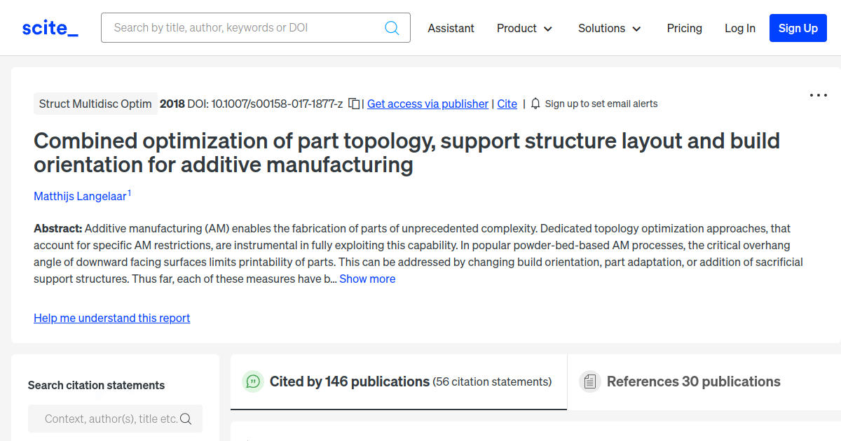 Combined Optimization Of Part Topology Support Structure Layout And