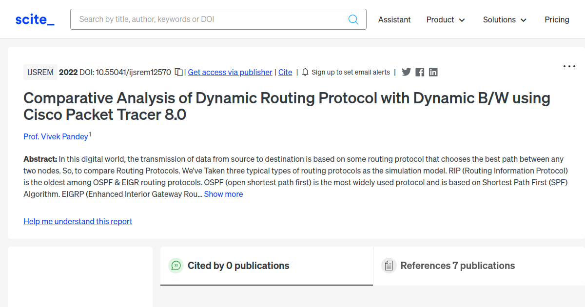 Comparative Analysis of Dynamic Routing Protocol with Dynamic B/W using ... Comparative Analysis of Dynamic Routing Protocol with Dynamic B/W using ...