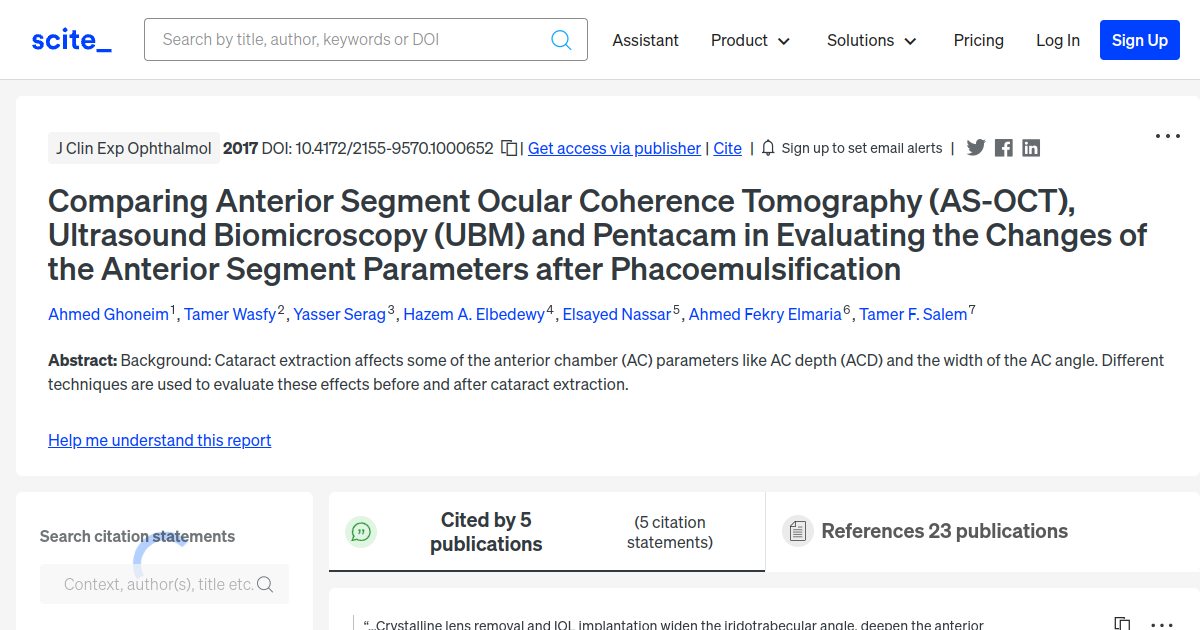 Comparing Anterior Segment Ocular Coherence Tomography As Oct