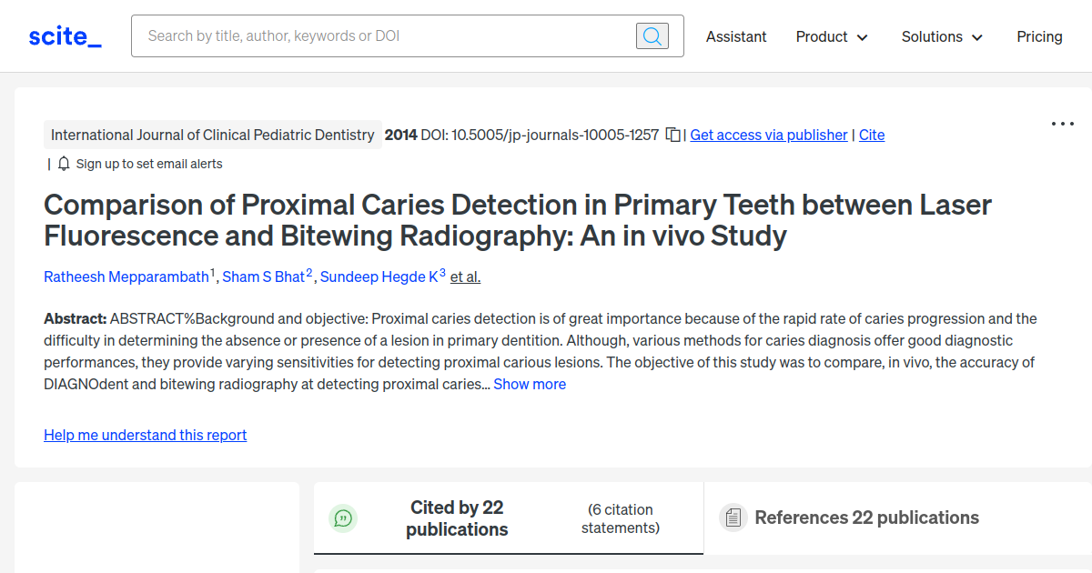 Comparison Of Proximal Caries Detection In Primary Teeth Between Laser