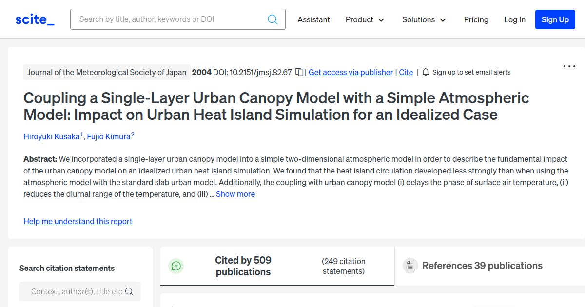 Coupling A Single Layer Urban Canopy Model With A Simple Atmospheric
