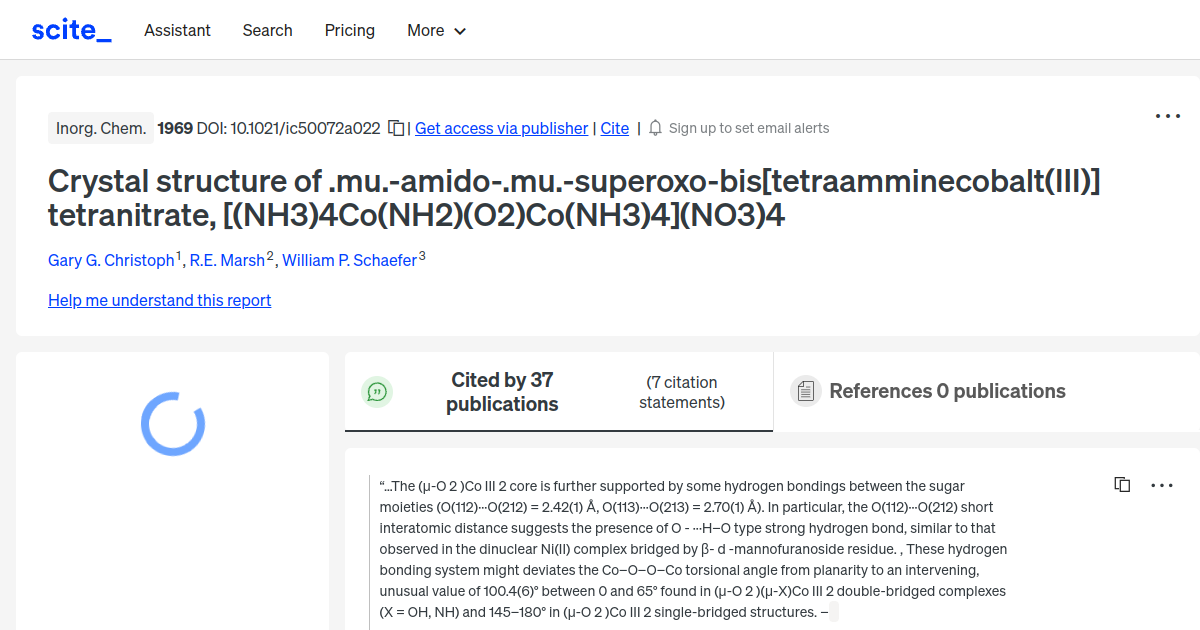 Crystal structure of .mu.-amido-.mu.-superoxo-bis[tetraamminecobalt(III)] tetranitrate, [(NH3 ...