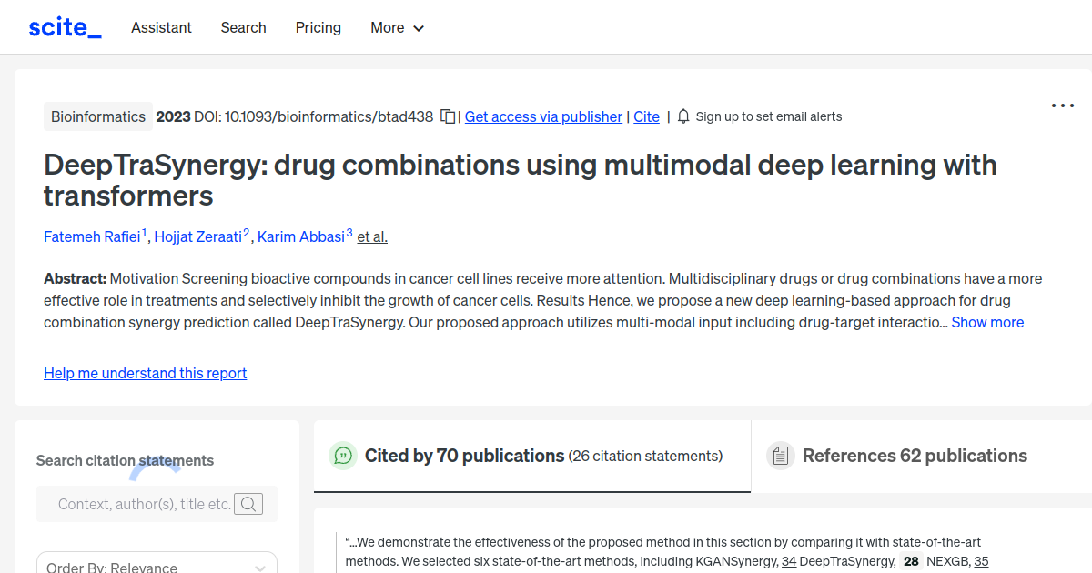 Deeptrasynergy Drug Combinations Using Multimodal Deep Learning With Transformers