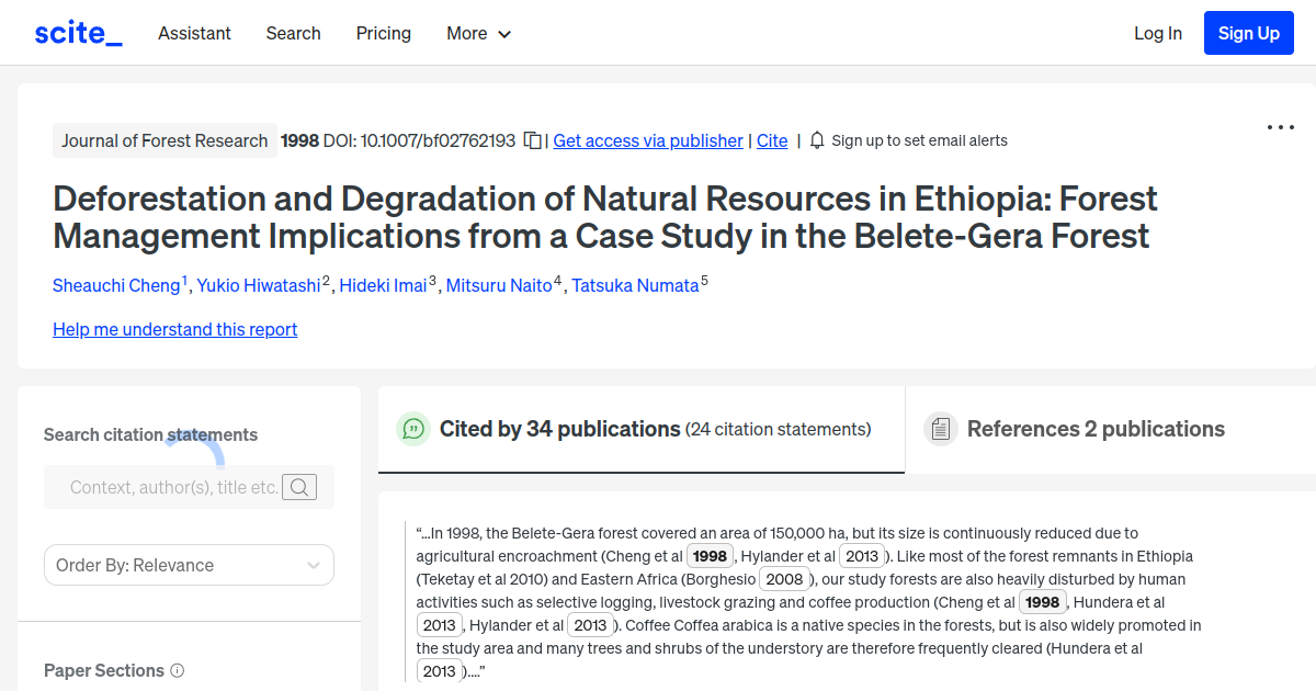 Deforestation and Degradation of Natural Resources in Ethiopia: Forest ...