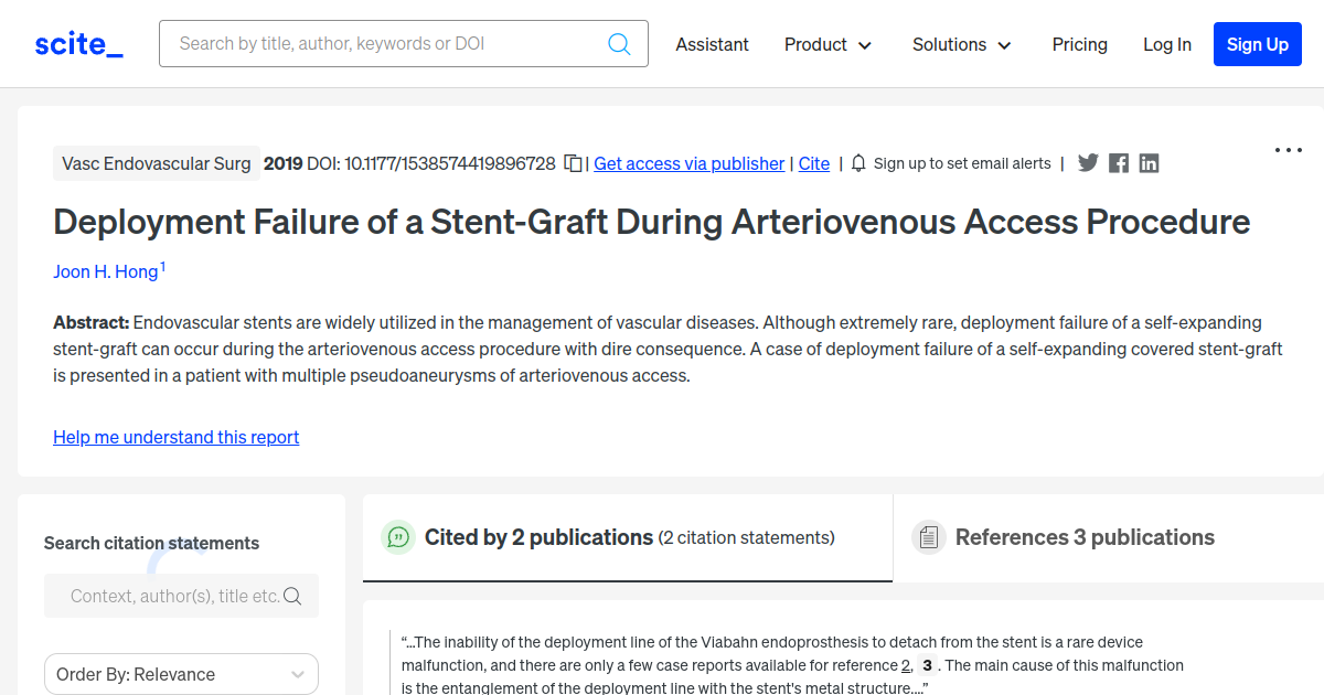 Deployment Failure of a Stent-Graft During Arteriovenous Access ... Deployment Failure of a Stent-Graft During Arteriovenous Access ...
