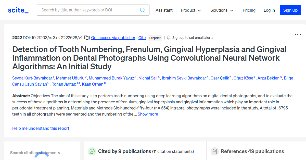Detection Of Tooth Numbering Frenulum Gingival Hyperplasia And