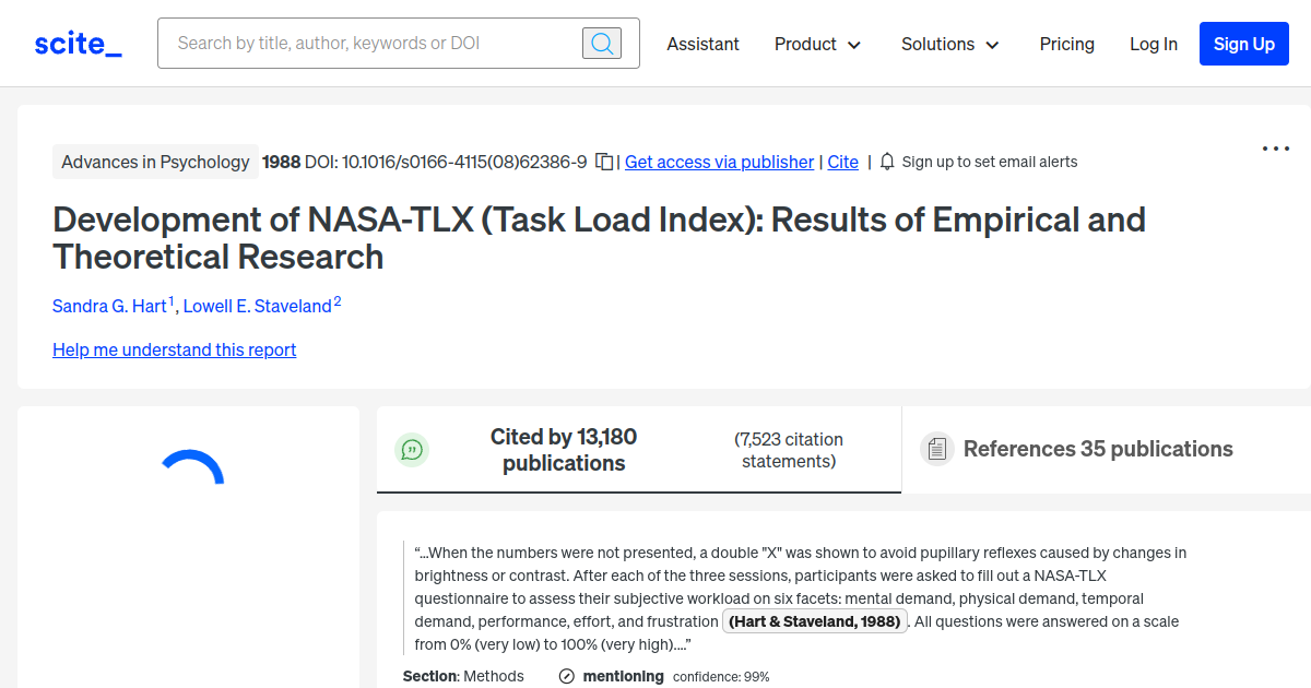 Development of NASA-TLX (Task Load Index): Results of Empirical and Theoretical Research ...
