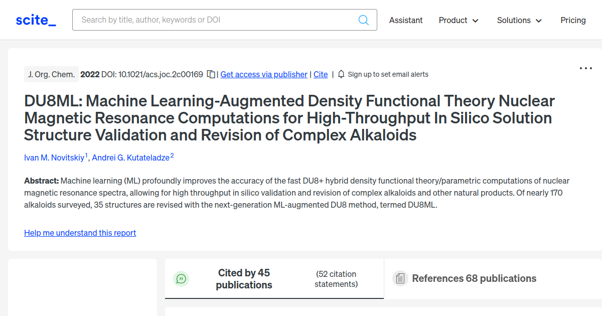 [citation Report] Du8ml Machine Learning Augmented Density Functional