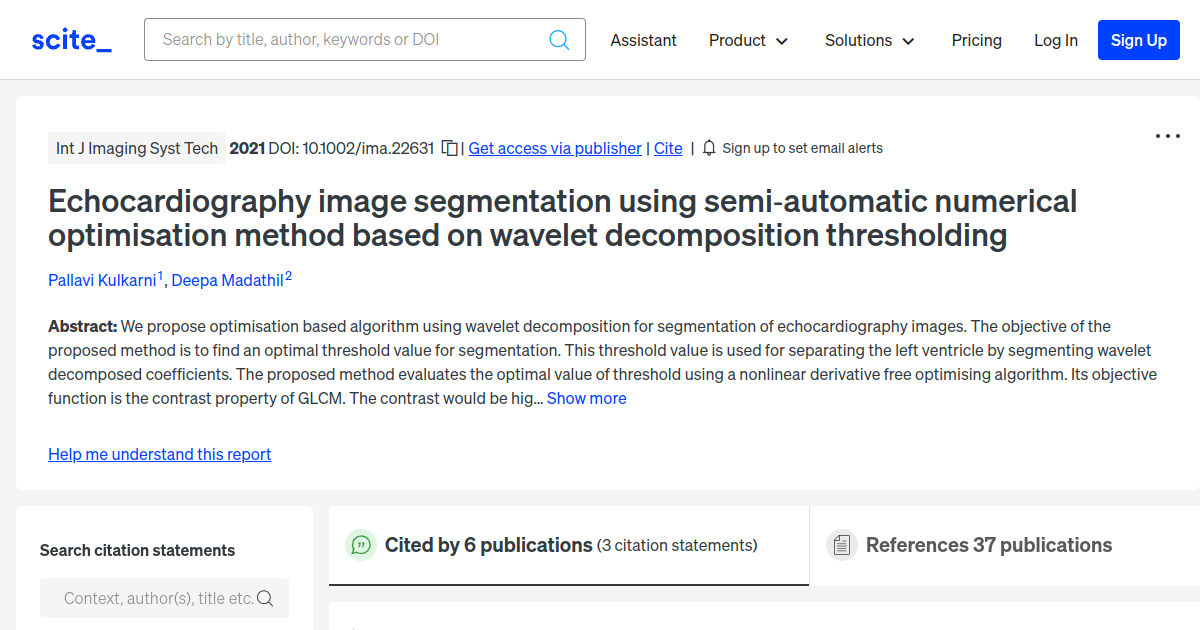 Echocardiography Image Segmentation Using Semi‐automatic Numerical