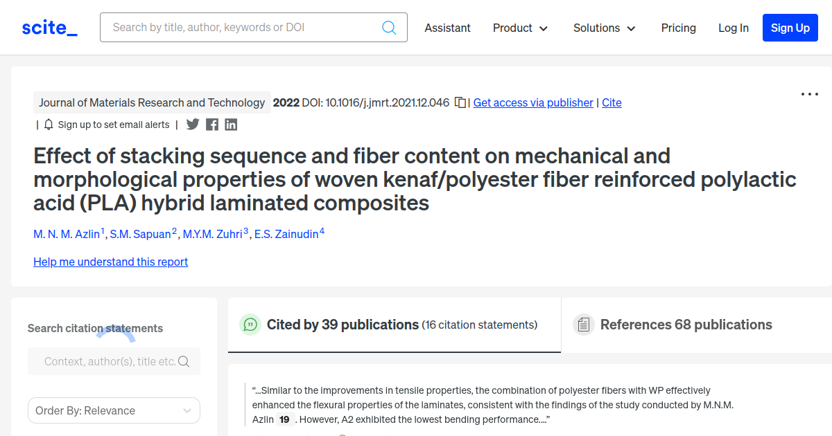 Effect of stacking sequence and fiber content on mechanical and ... Effect of stacking sequence and fiber content on mechanical and ...