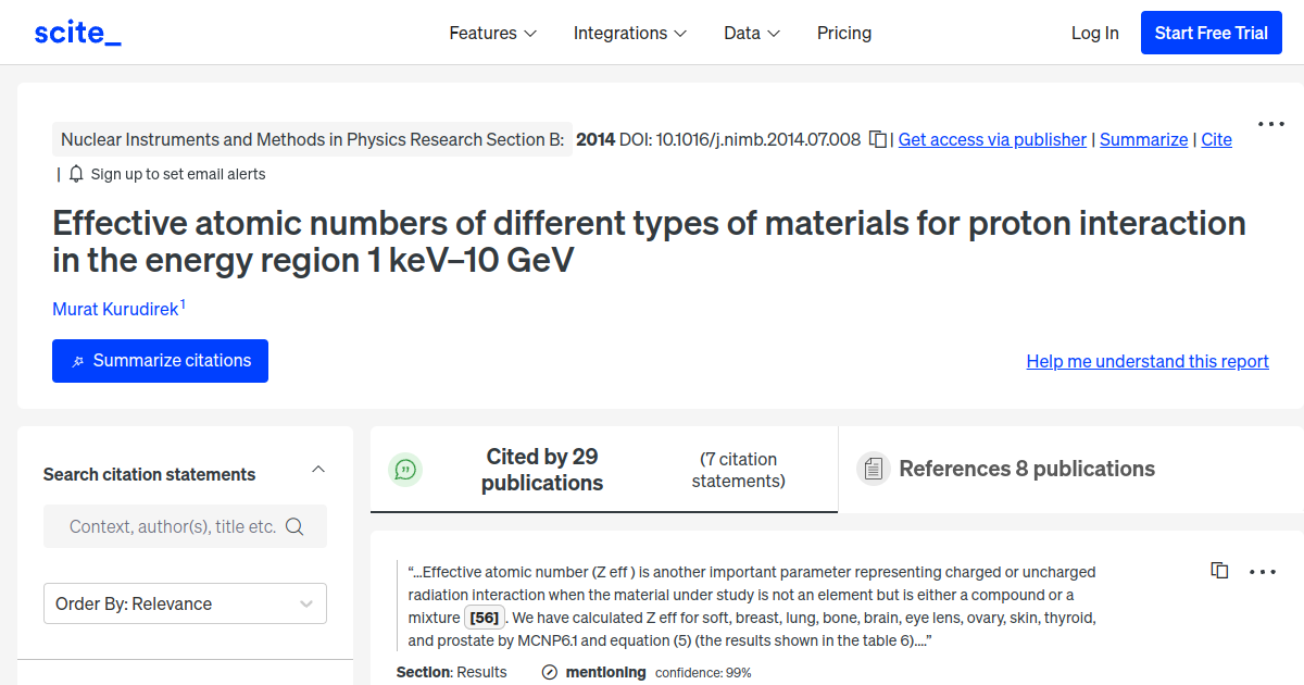 Effective atomic numbers of different types of materials for proton ...