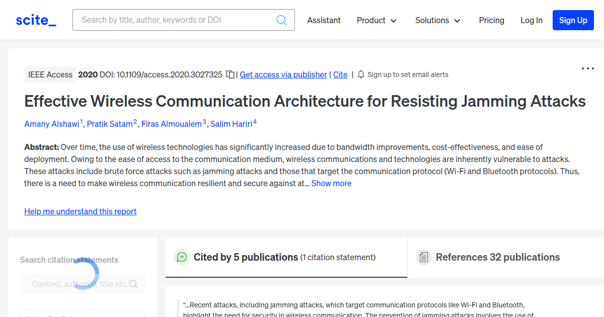 Effective Wireless Communication Architecture for Resisting Jamming Attacks Effective Wireless Communication Architecture for Resisting Jamming Attacks