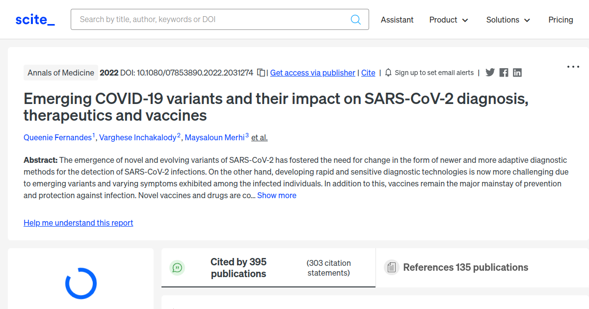 Emerging COVID-19 variants and their impact on SARS-CoV-2 diagnosis ... Emerging COVID-19 variants and their impact on SARS-CoV-2 diagnosis ...