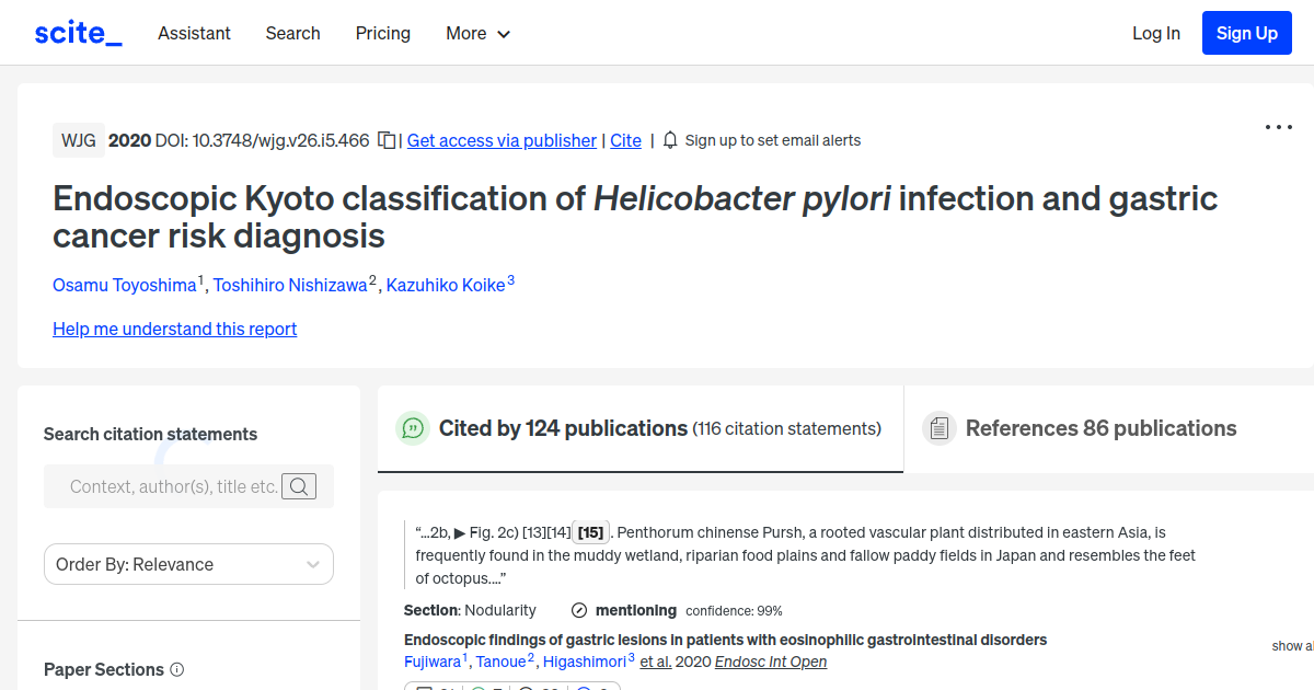 Endoscopic Kyoto classification of Helicobacter pylori infection and gastric cancer risk ...