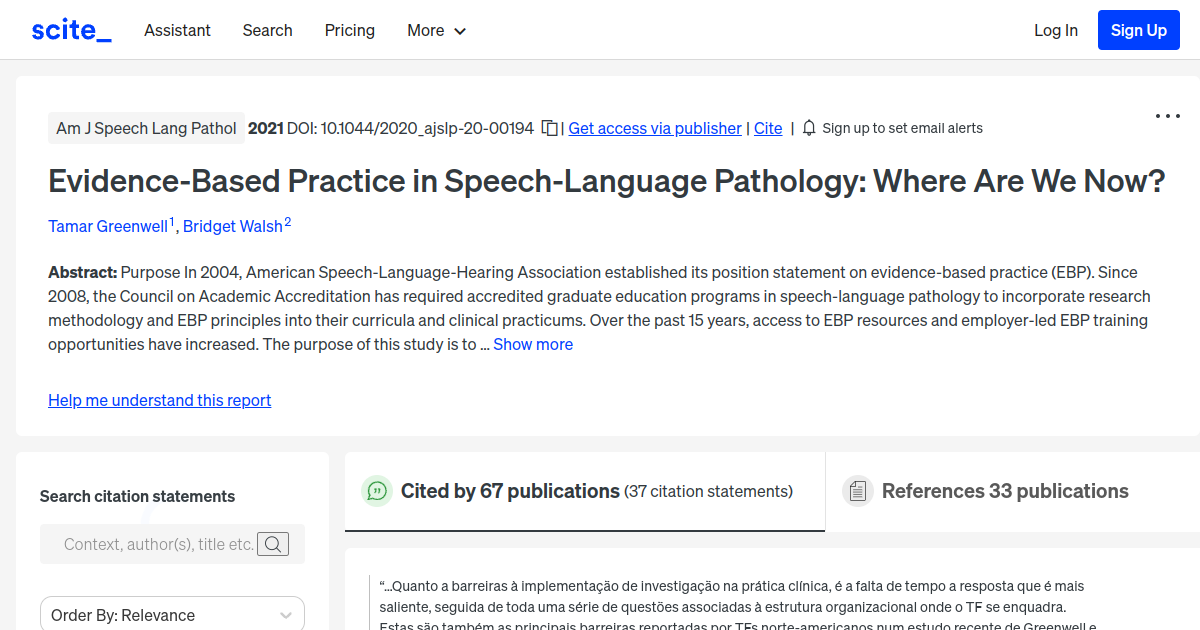Evidence-Based Practice in Speech-Language Pathology: Where Are We Now ...