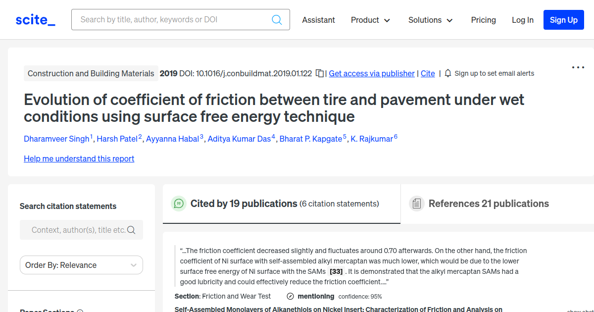 Evolution Of Coefficient Of Friction Between Tire And Pavement Under