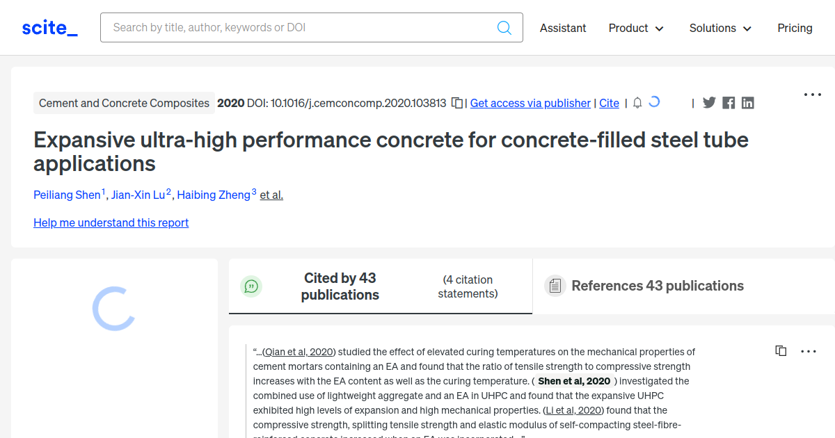 Expansive ultra-high performance concrete for concrete-filled steel ... Expansive ultra-high performance concrete for concrete-filled steel ...