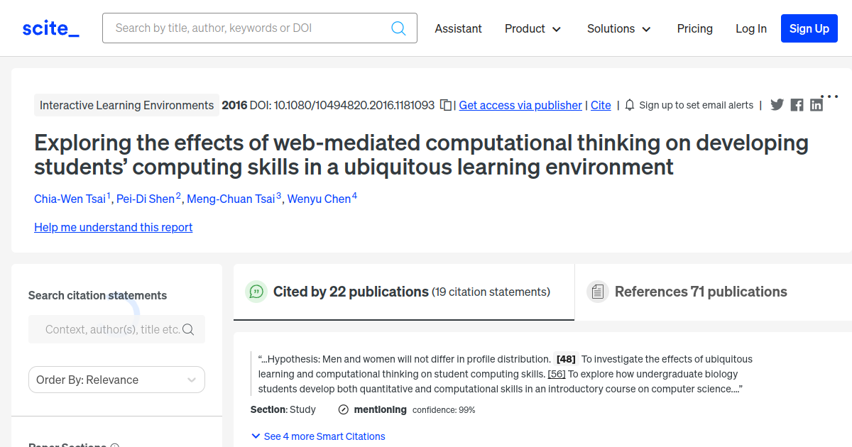 Exploring the effects of web-mediated computational thinking on ... Exploring the effects of web-mediated computational thinking on ...