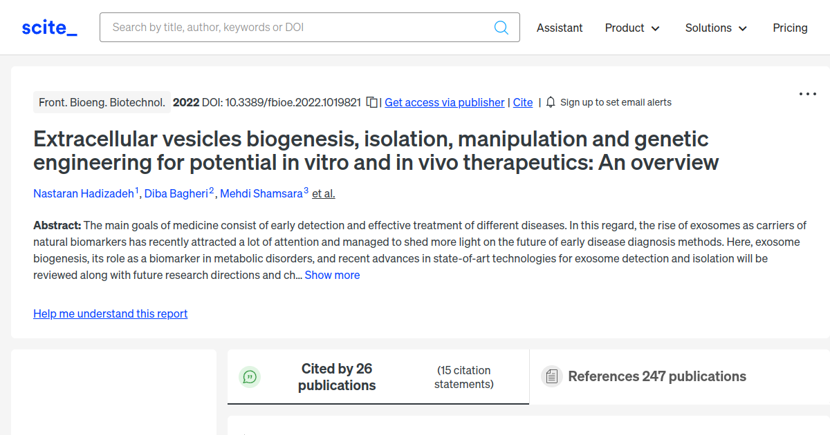 Extracellular Vesicles Biogenesis Isolation Manipulation And Genetic