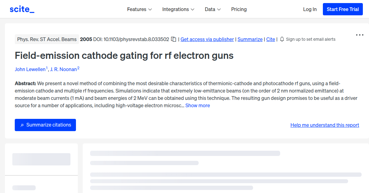 Field Emission Cathode Gating For Rf Electron Guns [scite Report]