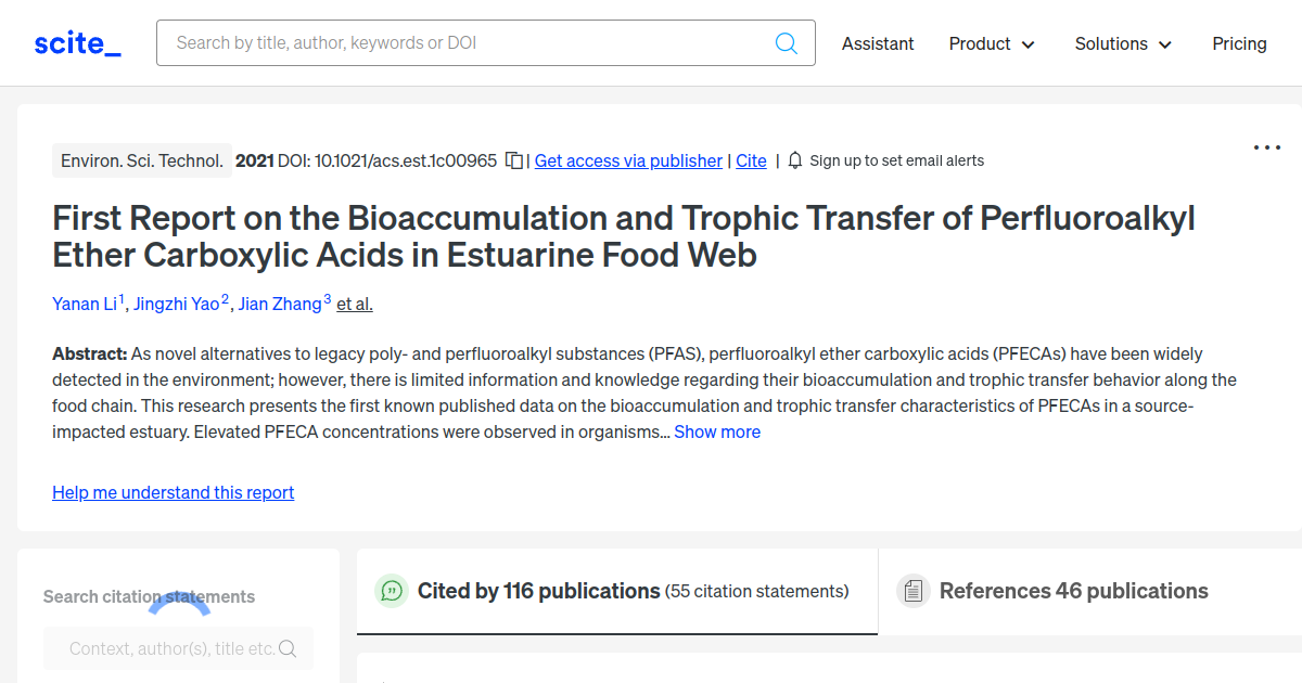 First Report On The Bioaccumulation And Trophic Transfer Of